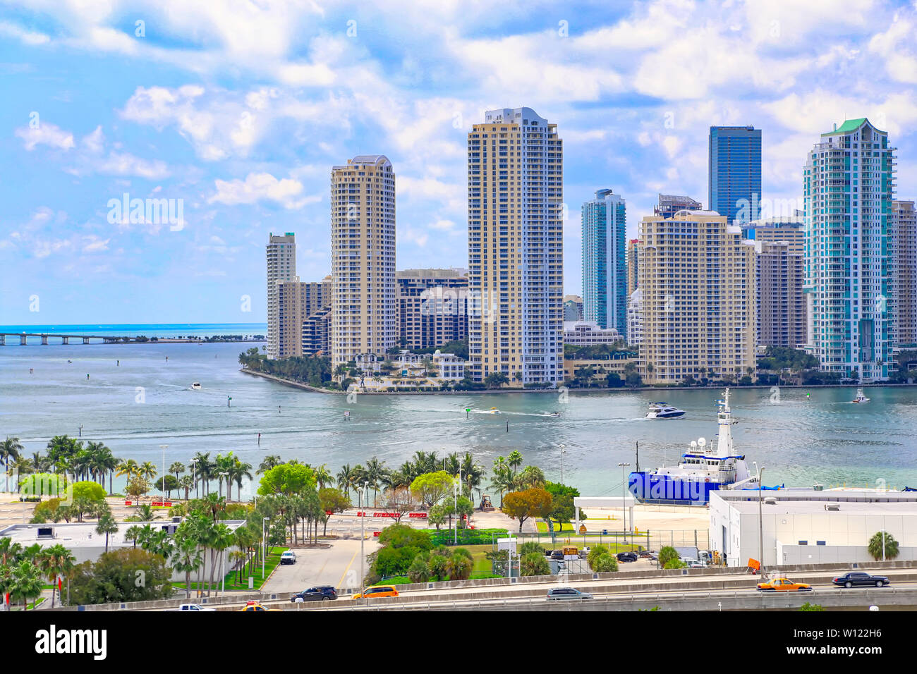 Florida, Scenic Miami harbor on a bright sunny day Stock Photo - Alamy