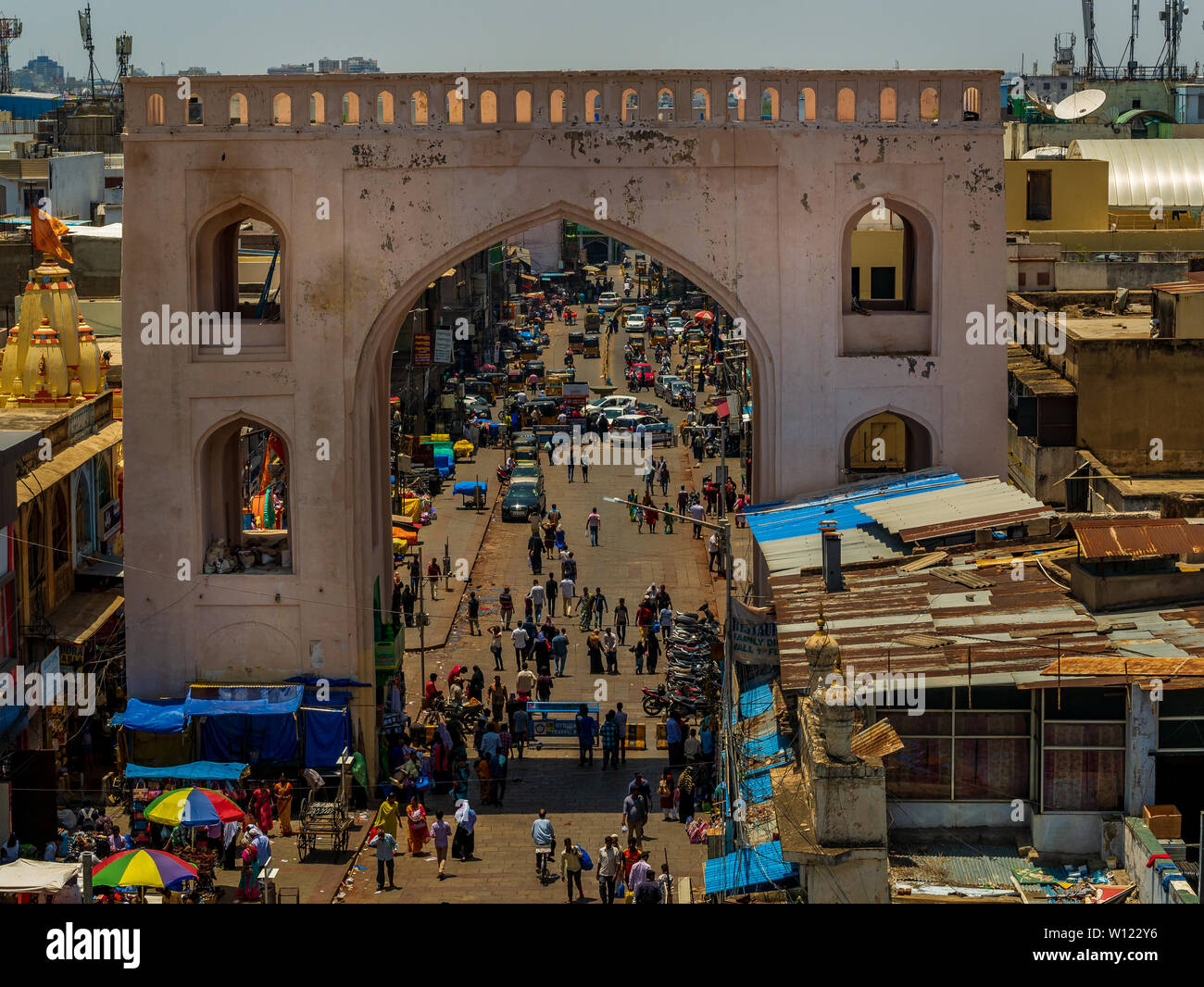Hyderabad, India - June 17, 2019 : Hyderabad cityscape. Panoramic view ...