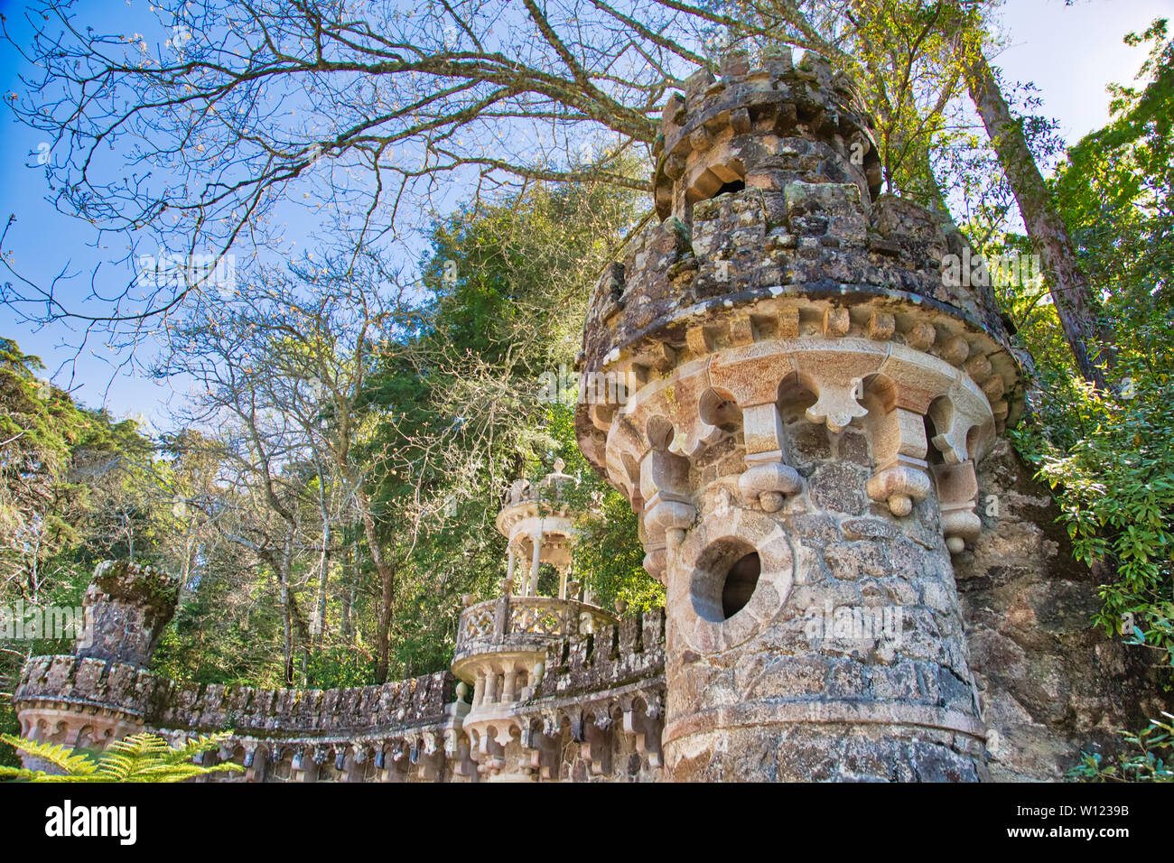 Cascais, Portugal, Quinta da Regaleira scenic castle Stock Photo - Alamy