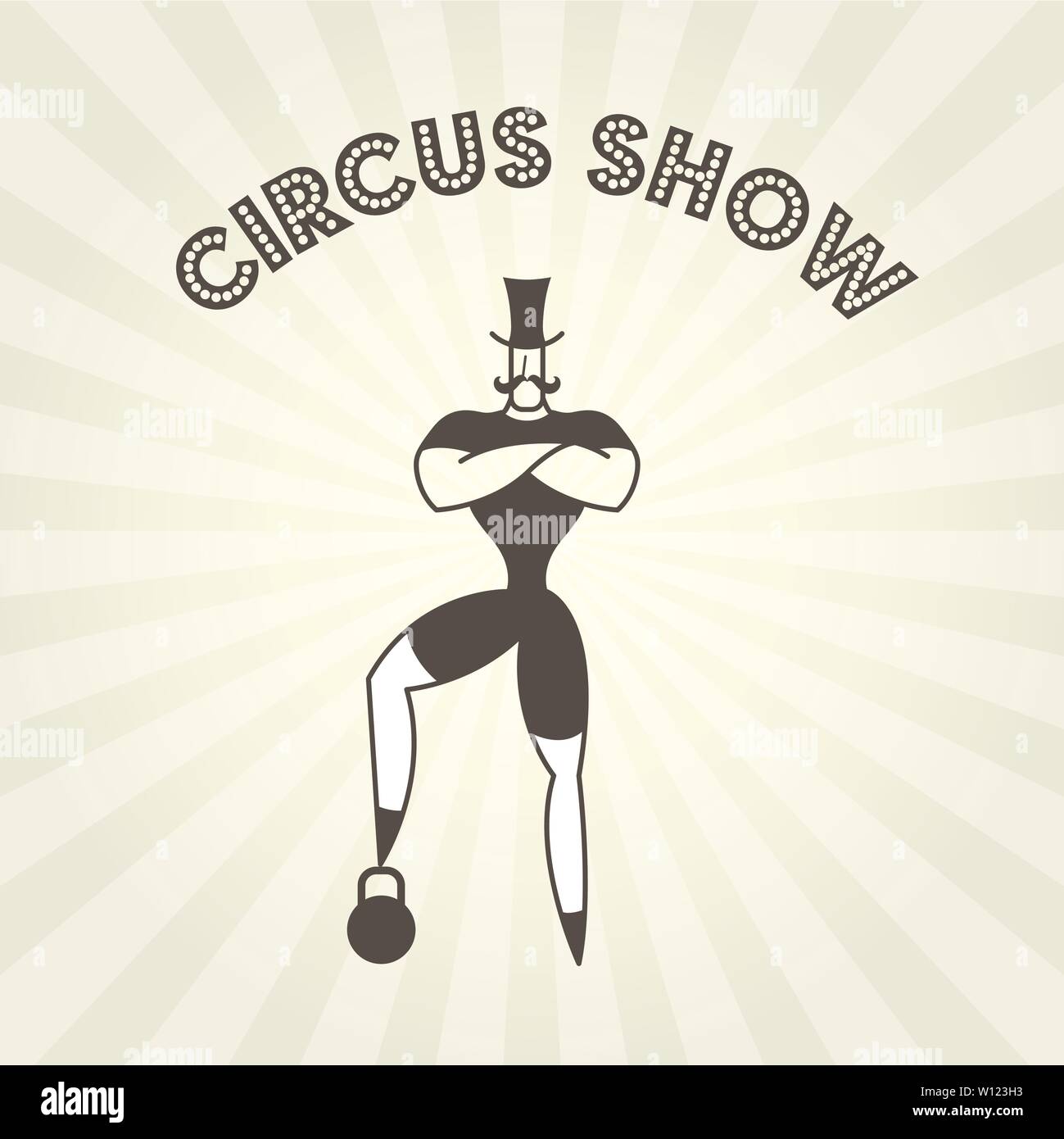 Strongman with arms crossed on chest - gentleman or circus actor Stock ...