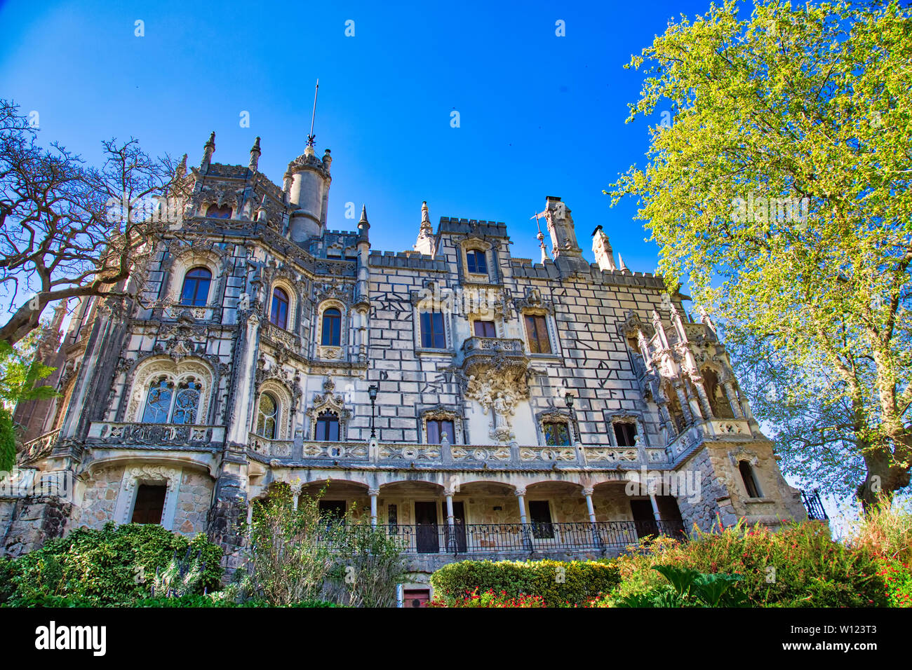 Cascais, Portugal, Quinta da Regaleira scenic castle Stock Photo - Alamy