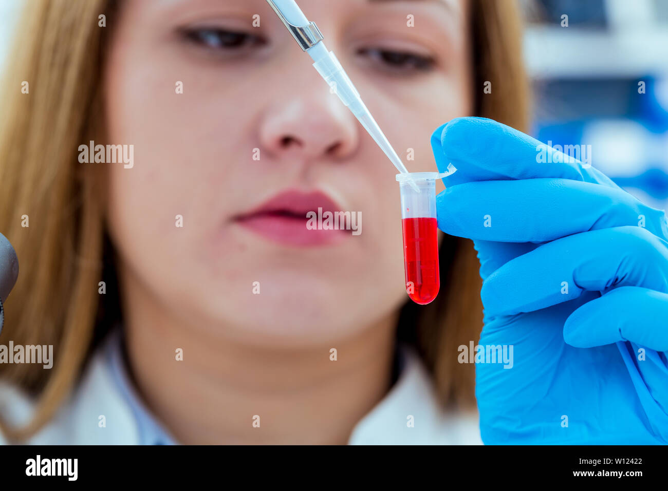 Girl lab technician at the clinic's microbiology laboratory Stock Photo ...