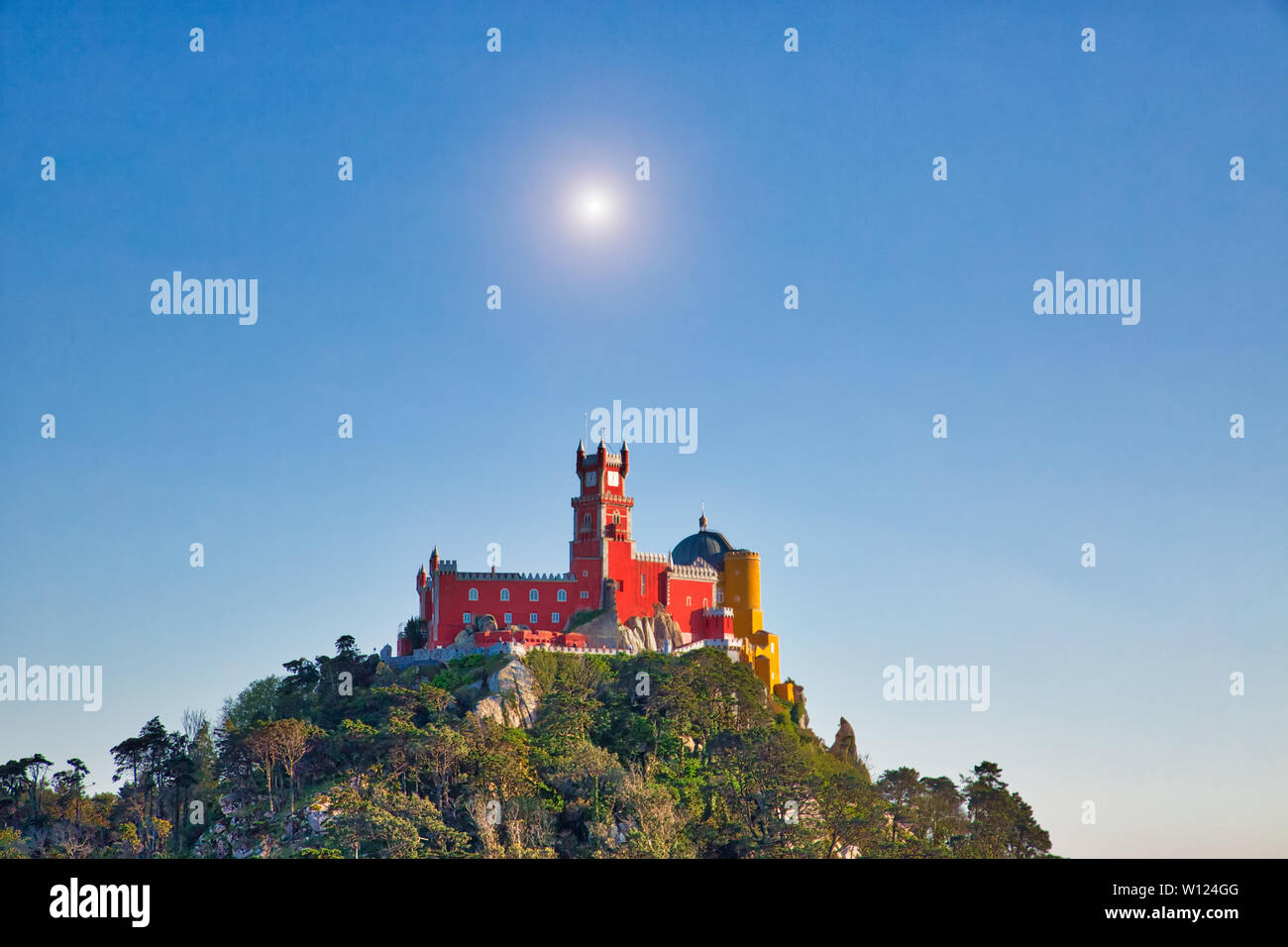 Scenic colorful Pena Palace in Sintra, Portugal Stock Photo - Alamy