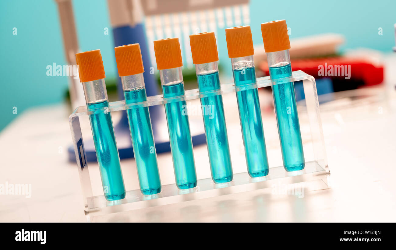 Test tubes and flasks in a chemical laboratory Stock Photo - Alamy