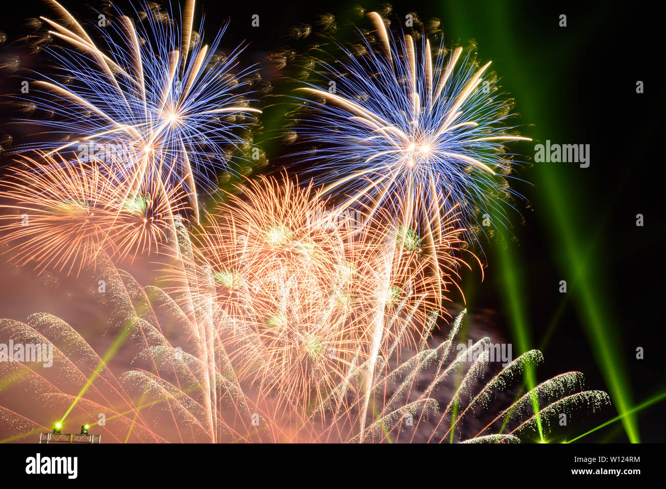Colored firework background with free space for text. Colorful ...