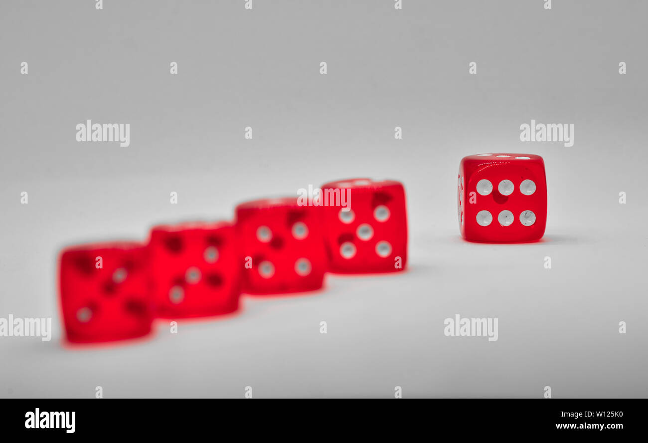 Red die six Stock Photo - Alamy