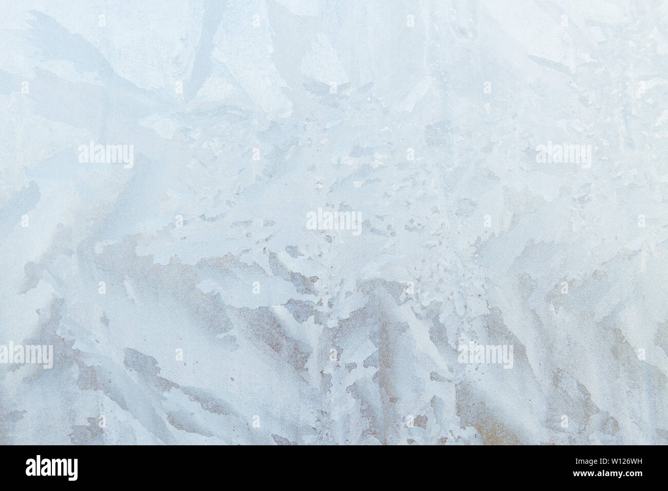 Frosty patterns on a frozen ice box in the early morning Stock Photo ...