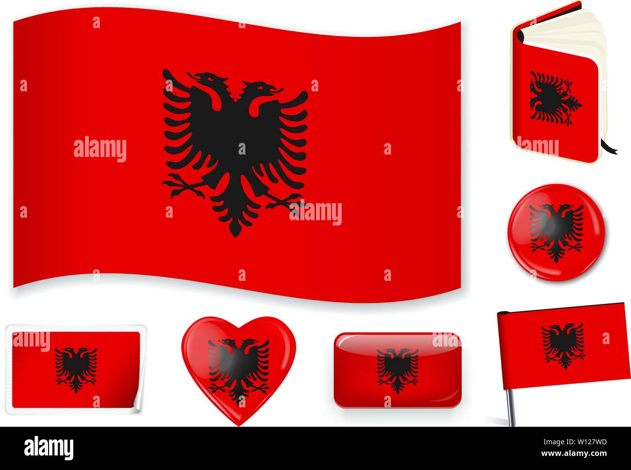 Albanian flag of albania Stock Vector Images - Alamy