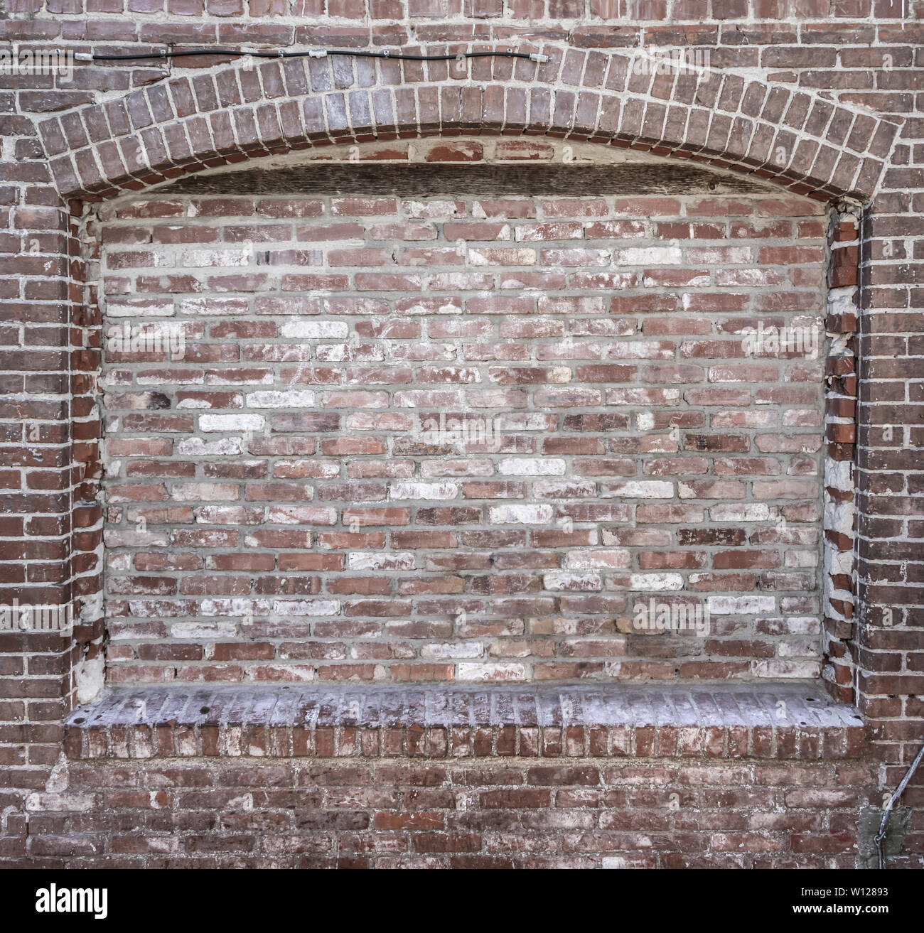 Grungy Blank Brick Wall with Inset Background Stock Photo - Alamy