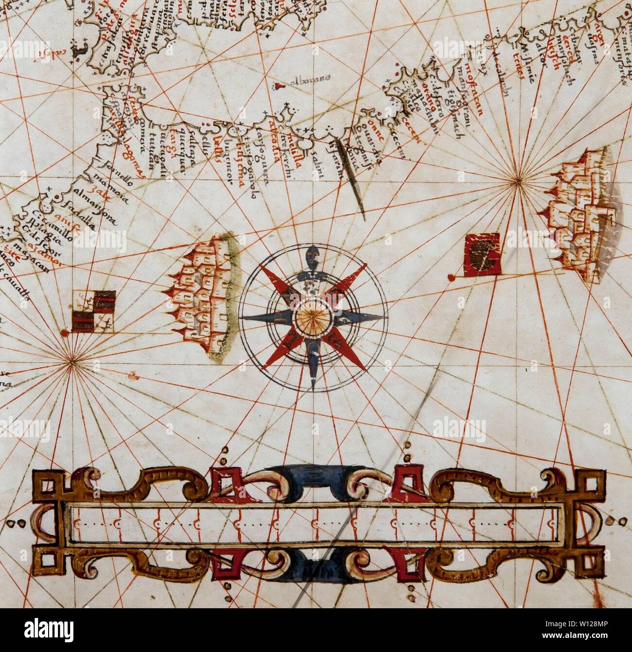 Joan Oliva / Nautical Atlas of the Mediterranean, 1592. Inv. 3233 ...