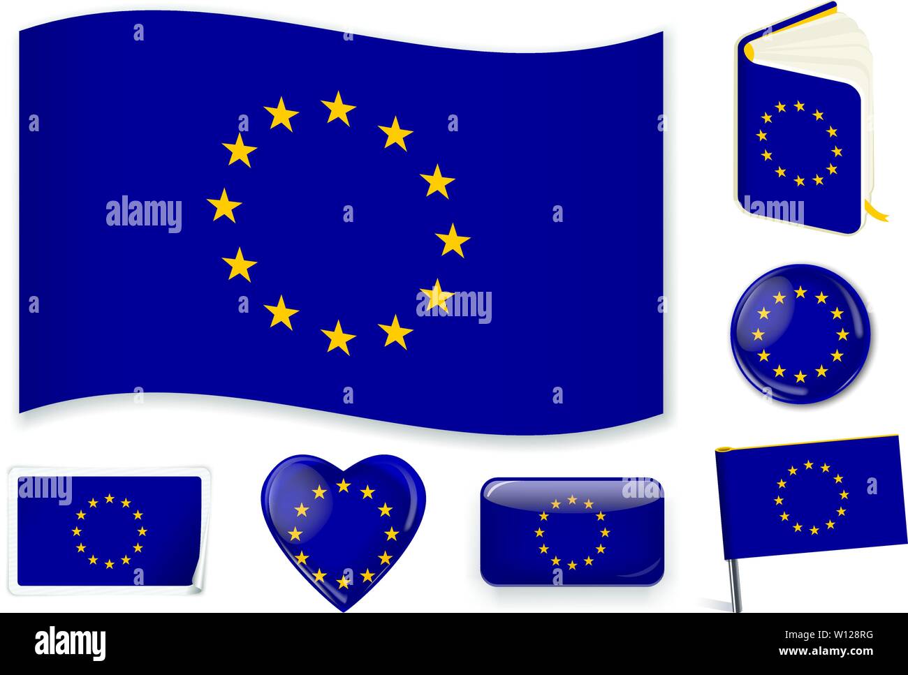 Set of eu flag icon hi-res stock photography and images - Alamy