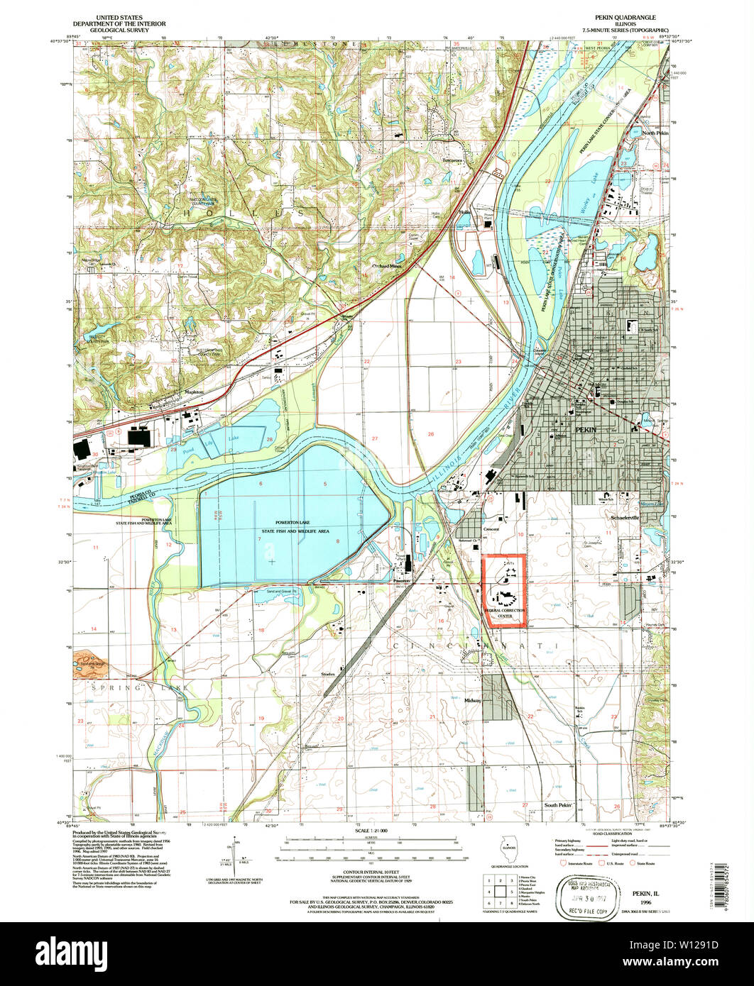 Map of pekin illinois hi-res stock photography and images - Alamy