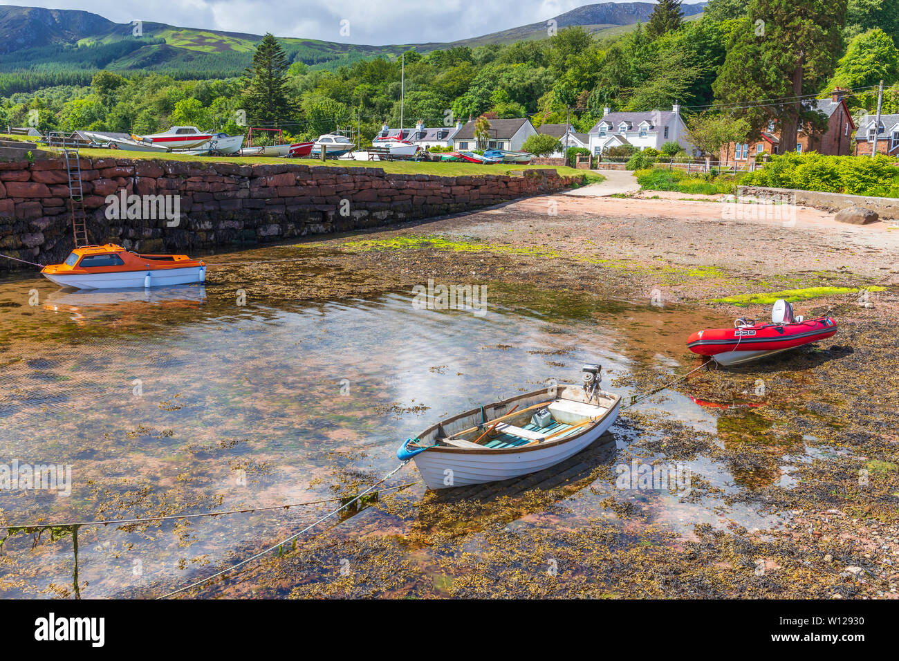 Small harbour at Corrie on the Isle of Arran, Firth of Clyde, Scotland ...