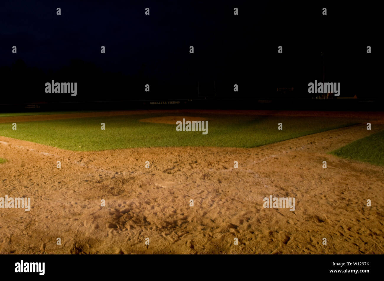 Baseball Field At Night Stock Photo - Alamy