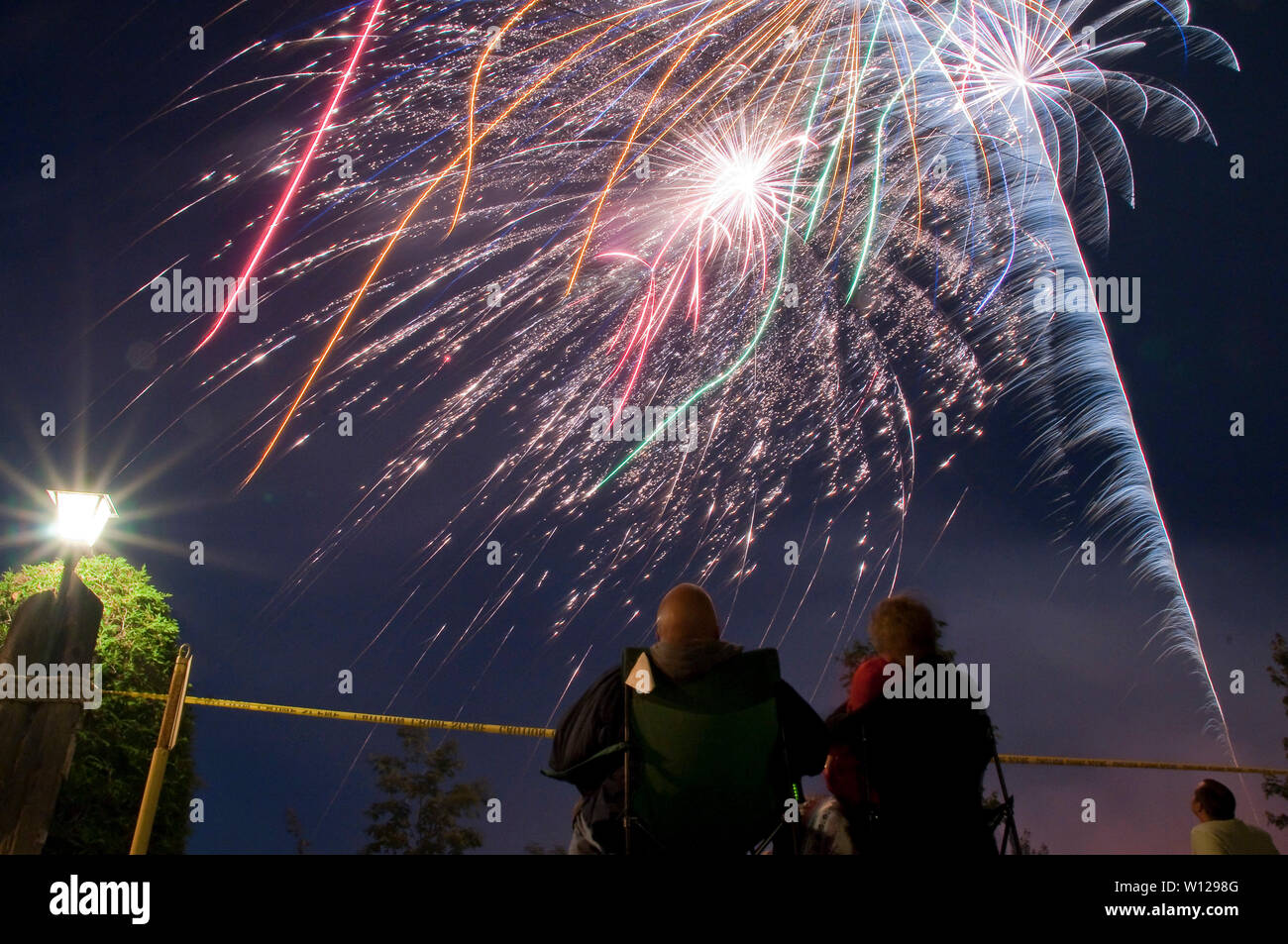 Woman watches fireworks hi-res stock photography and images - Alamy