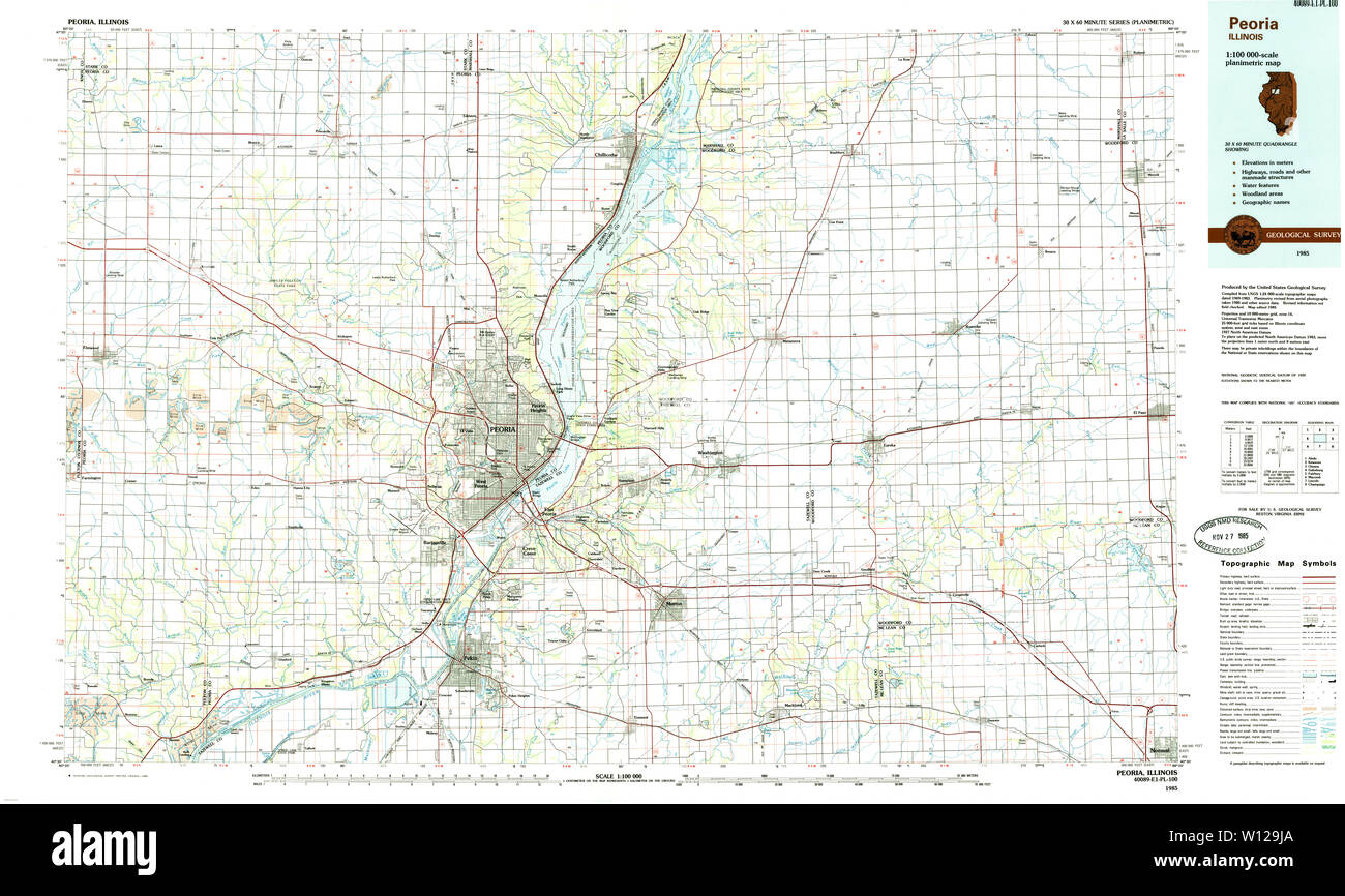 Map of peoria illinois hi-res stock photography and images - Alamy
