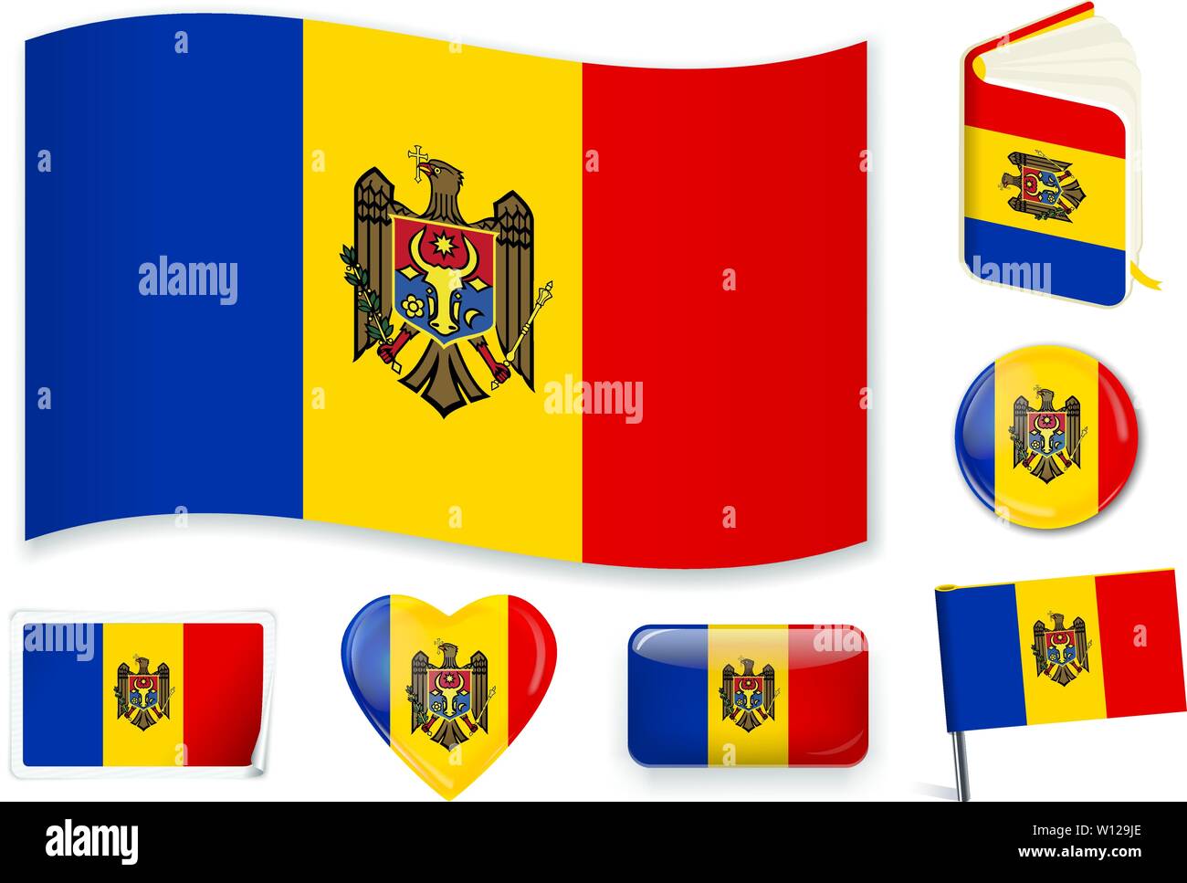 Moldova flag icon in Cut Out Stock Images & Pictures - Alamy