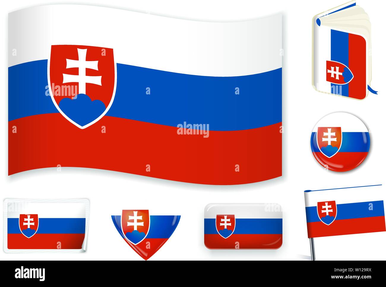 Slovakia flag vector Stock Vector Images - Alamy