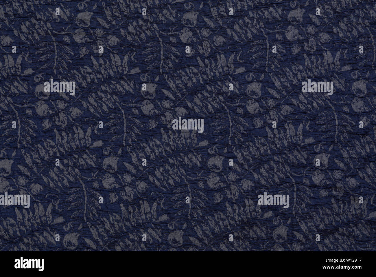 Creative blue fabric with floral pattern and textile texture background ...