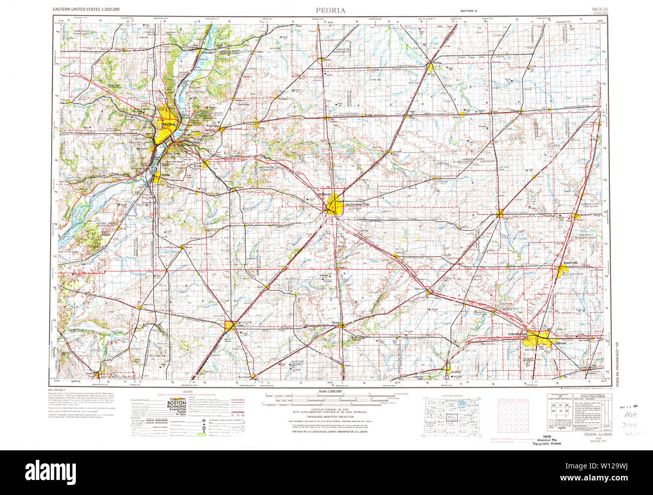 Map of peoria illinois hi-res stock photography and images - Alamy