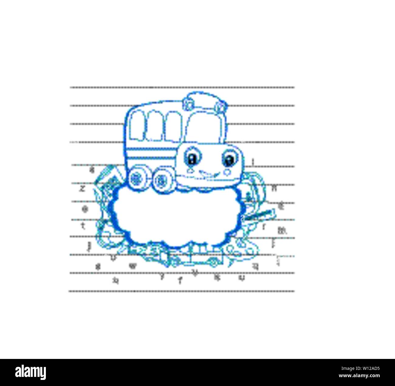 Back to school card, frame with a cute school bus Stock Vector Image ...