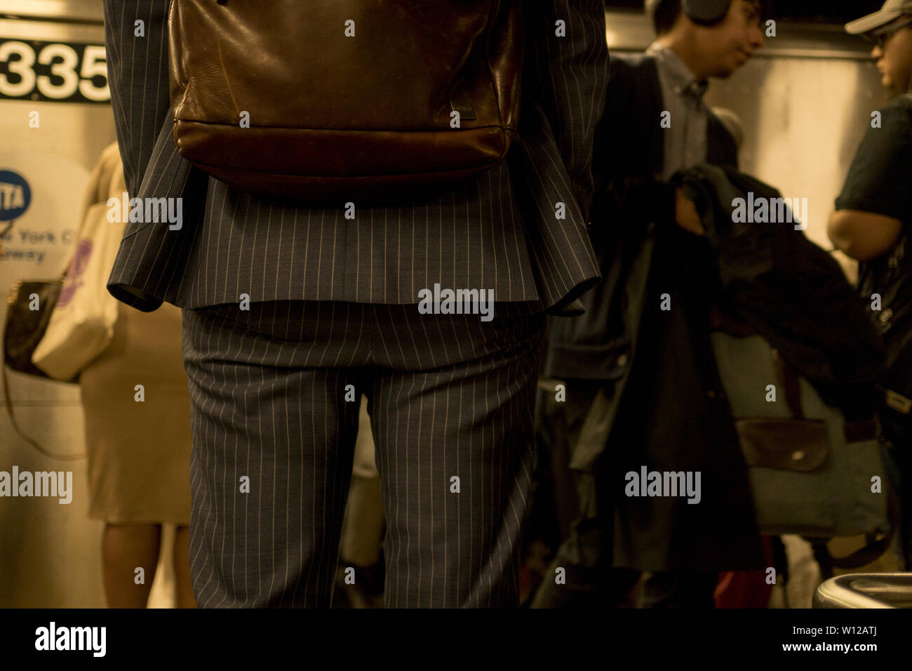 Crowded subway platform at rush hour in Grand Central Terminal, NYC ...