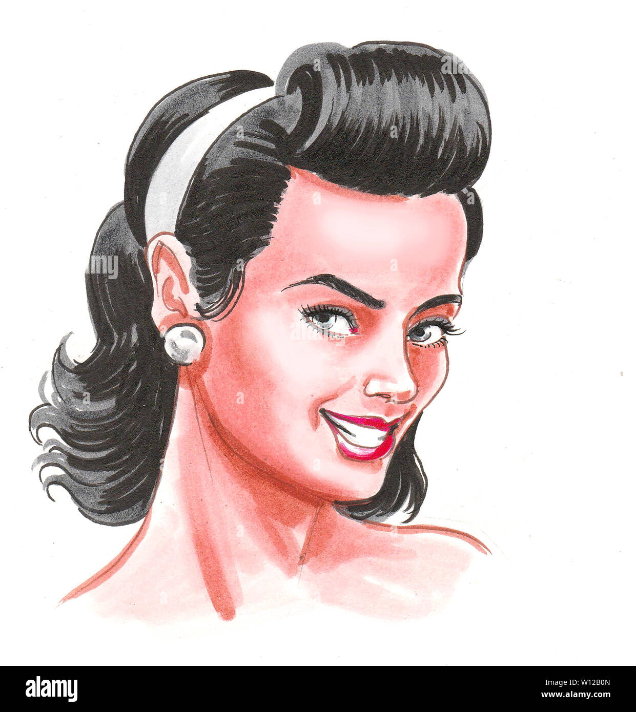 50s Pin Up Girl Sketch