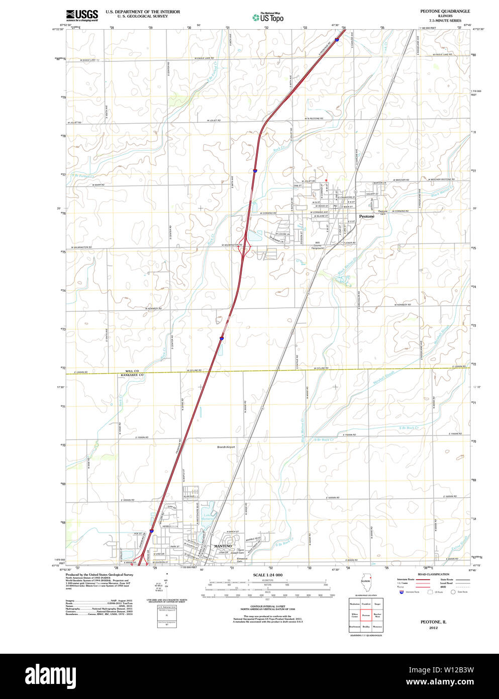 Illinois map peotone hi-res stock photography and images - Alamy