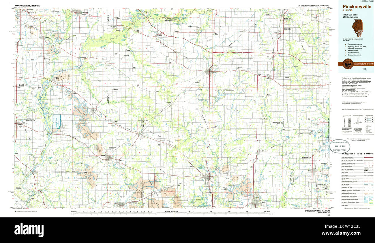 Pinckneyville illinois map hi-res stock photography and images - Alamy