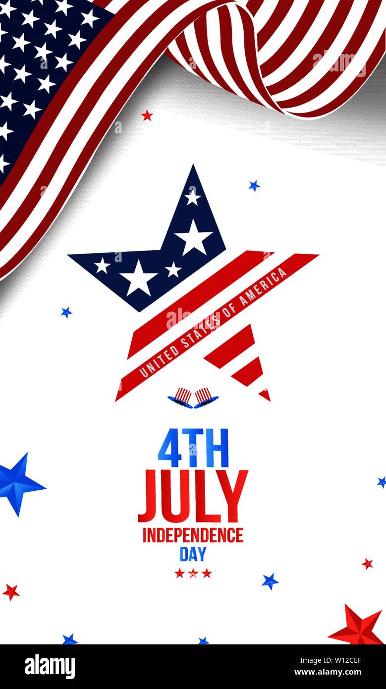 Creative Invitation Flyer decorated with blue and red text for 4th of ...