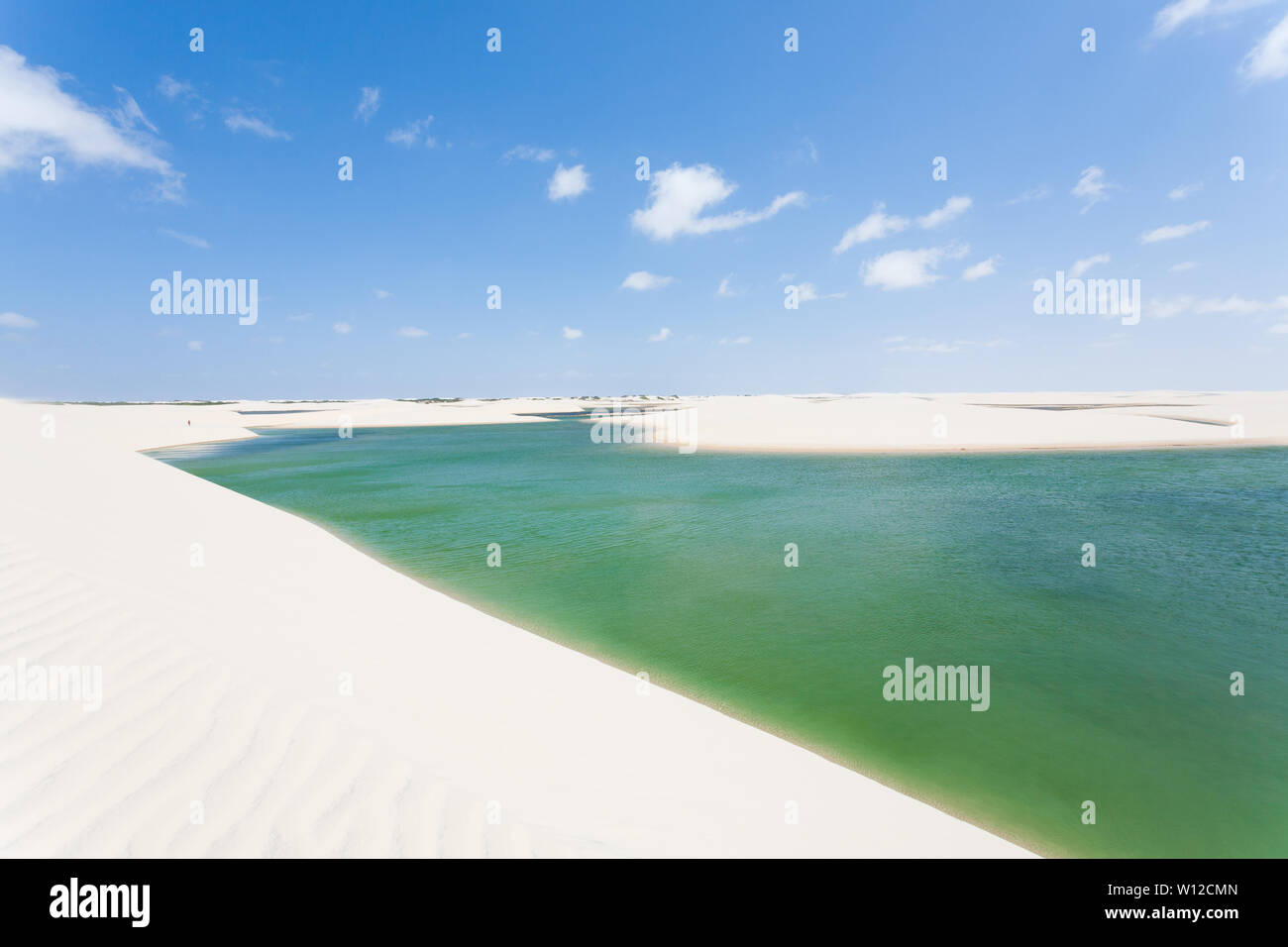White sand dunes panorama from Lencois Maranhenses National Park ...