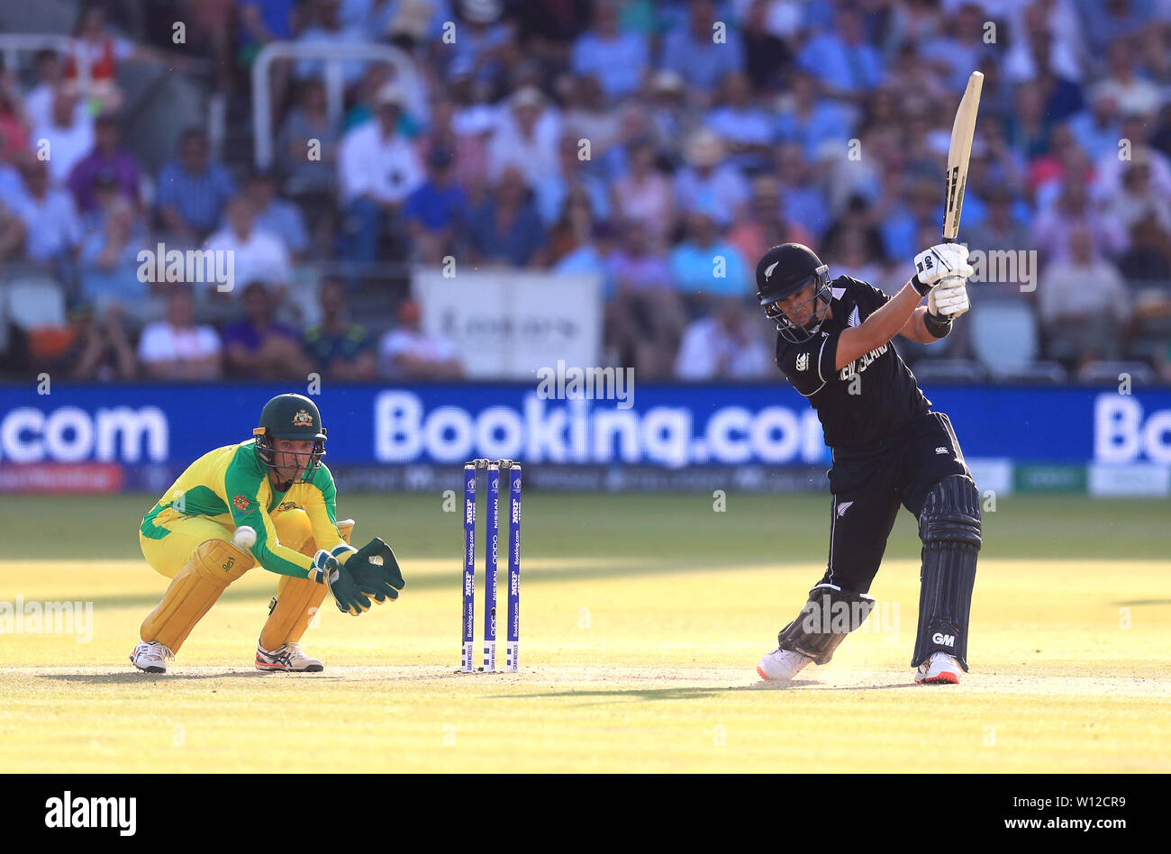 New Zealand's Ross Taylor (right) in action during the ICC cricket ...