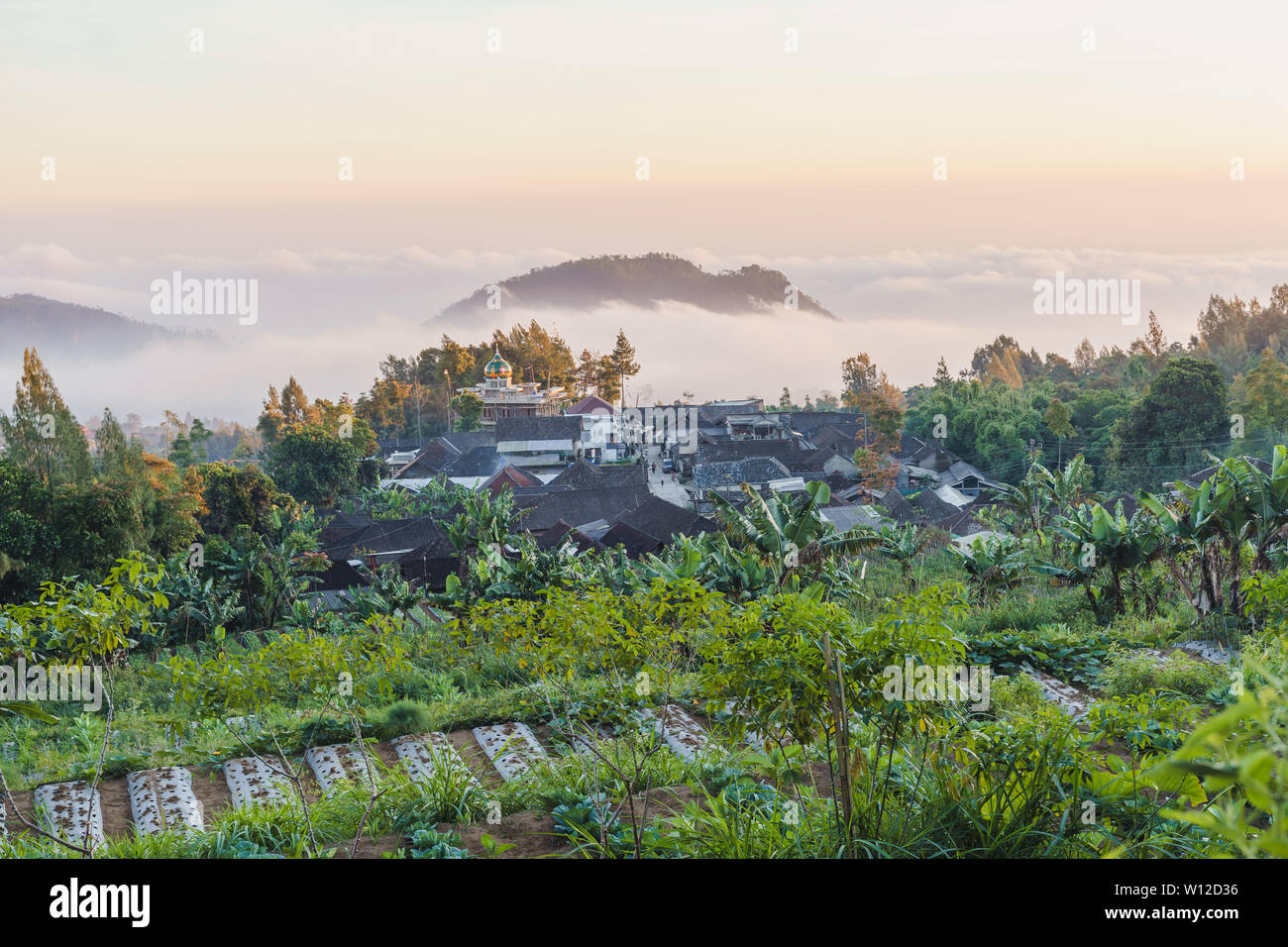 Telomoyo mountain sunrise view from Semarang, Indonesia Stock Photo - Alamy
