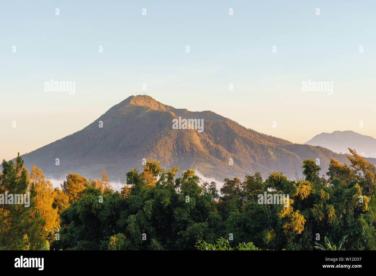 Telomoyo mountain sunrise view from Semarang, Indonesia Stock Photo - Alamy