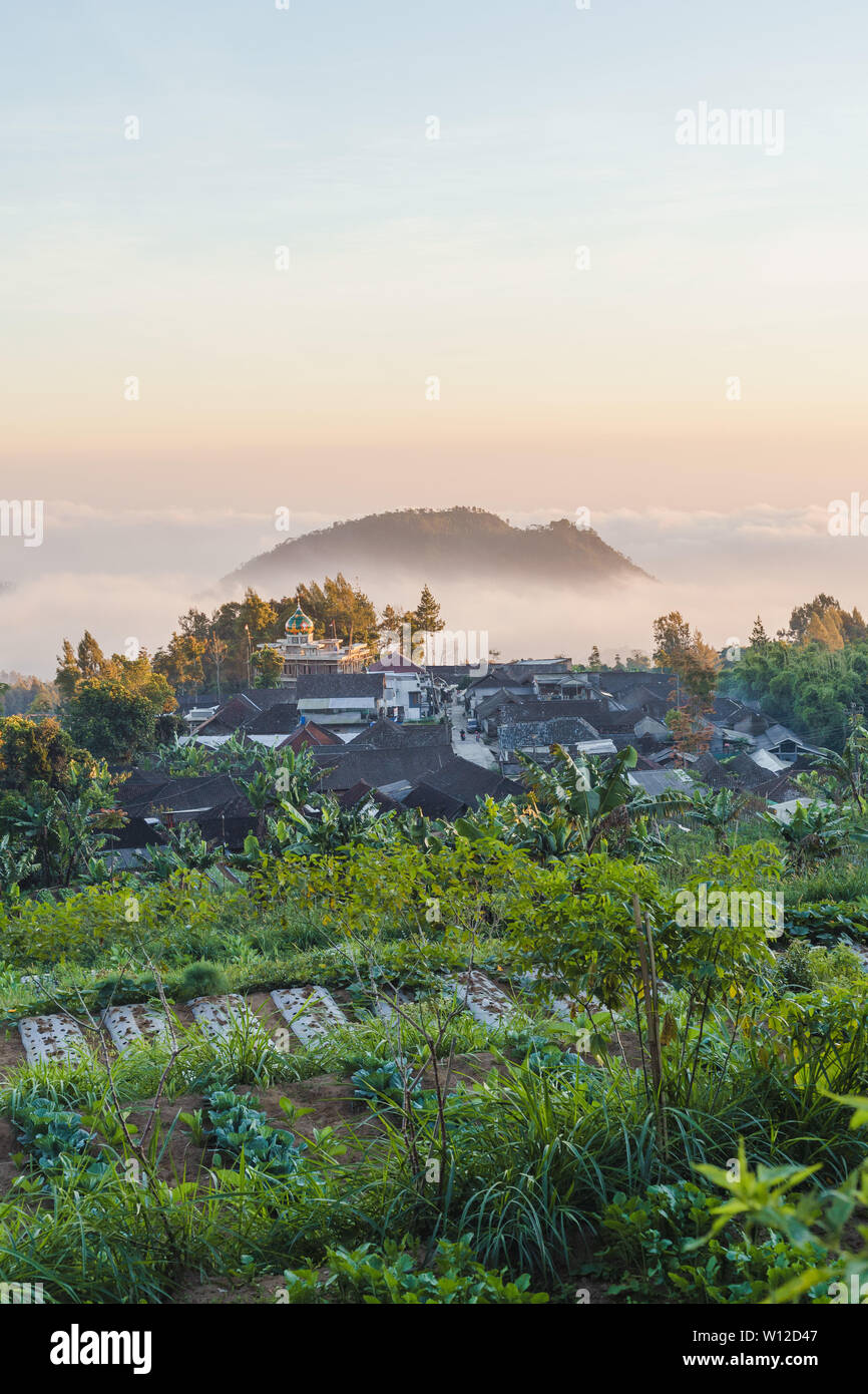 Telomoyo mountain sunrise view from Semarang, Indonesia Stock Photo - Alamy