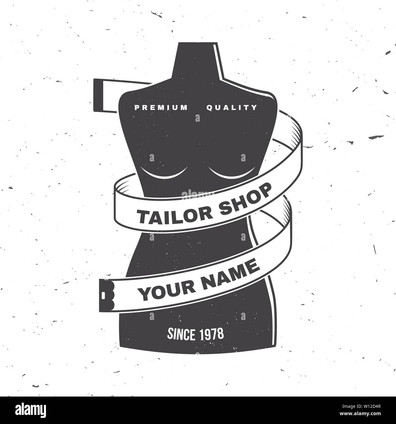 Tailor shop badge. Vector illustration. Concept for shirt, print, stamp ...