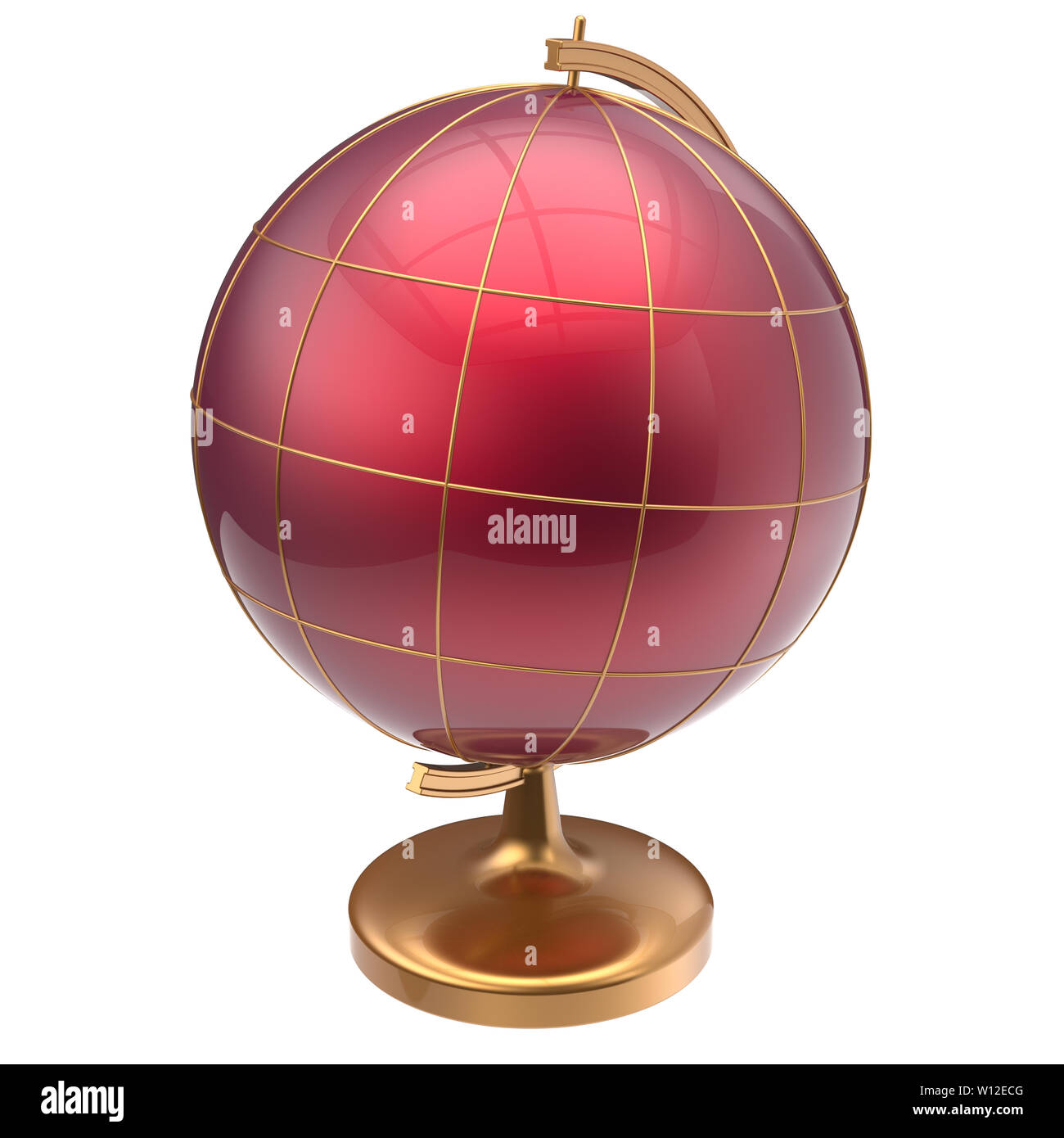 Red globe blank planet mars global geography school studying world ...