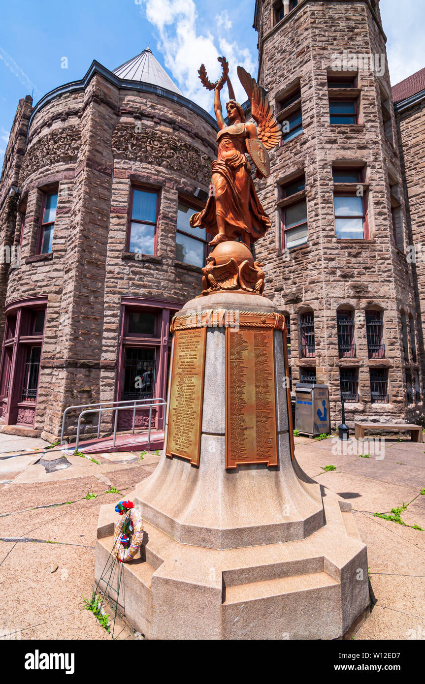 A bronze statue memorial dedicated to the service members from Braddock ...