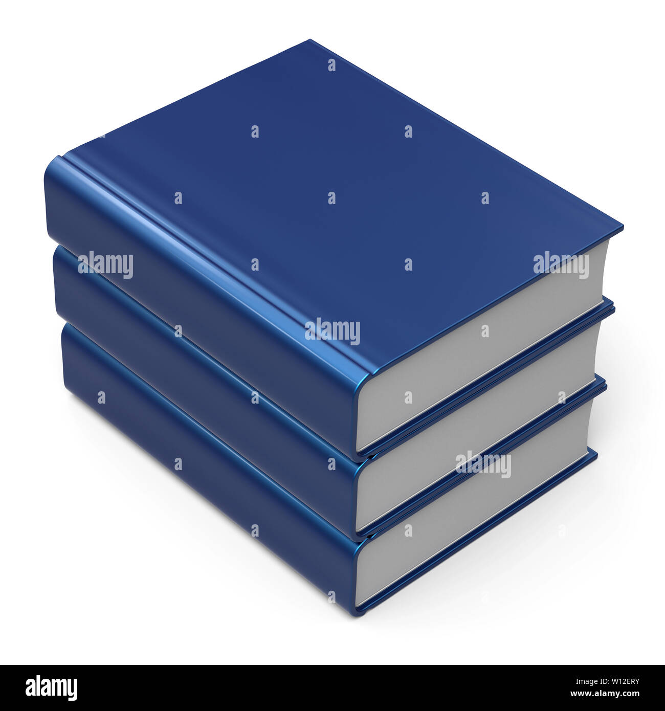 Blue books stack blank cover 3 three. School learning information ...