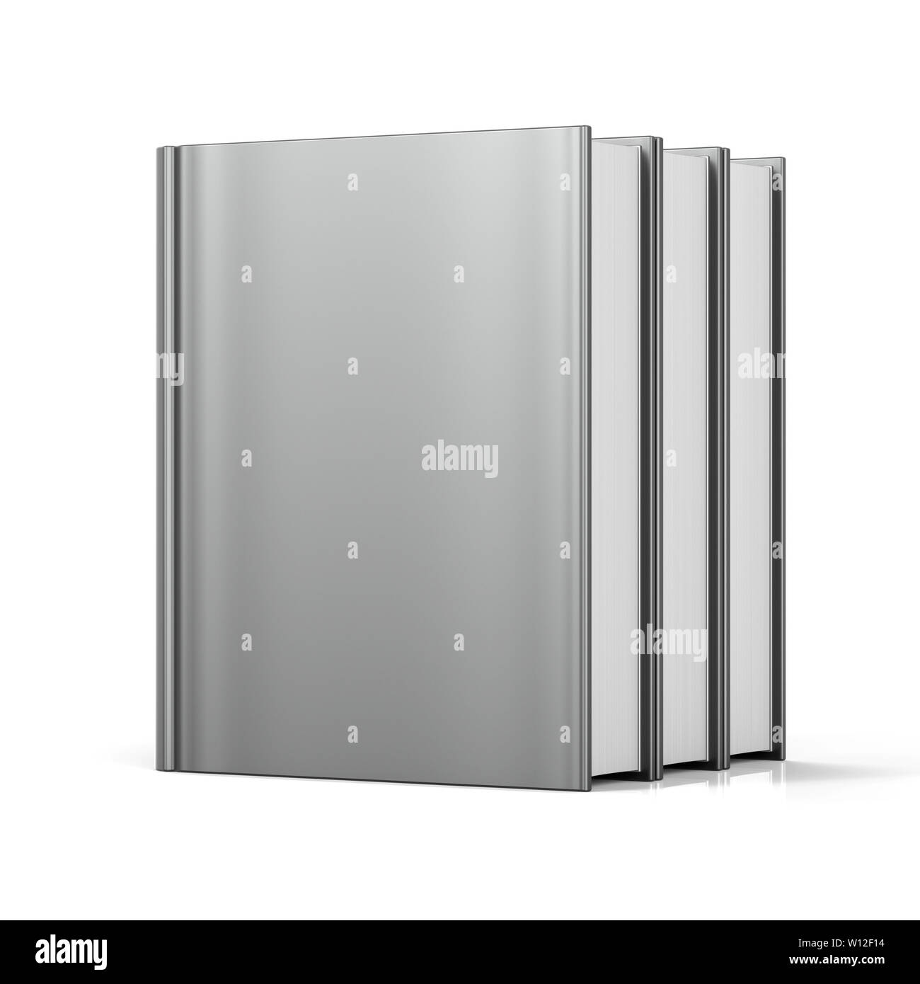 Blank books cover standing 3 three white textbook workbook cookbook ...