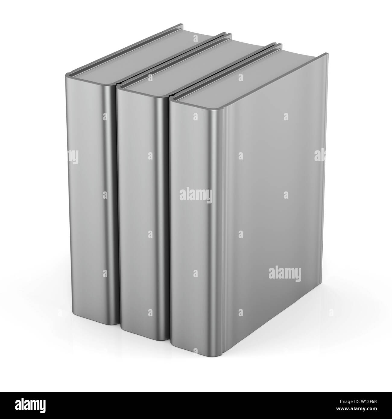 Blank books cover standing 3 three white textbook workbook cookbook ...