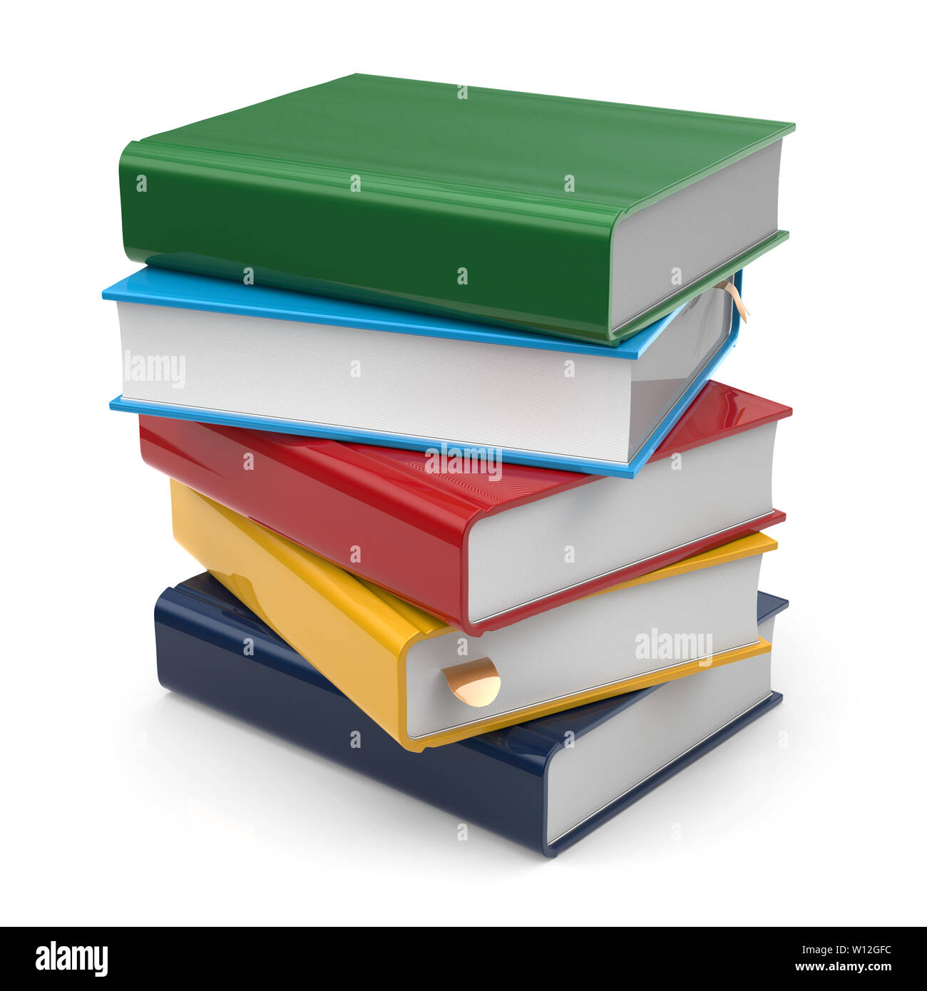 Books stack of book blank covers colorful five textbook bookmark ...