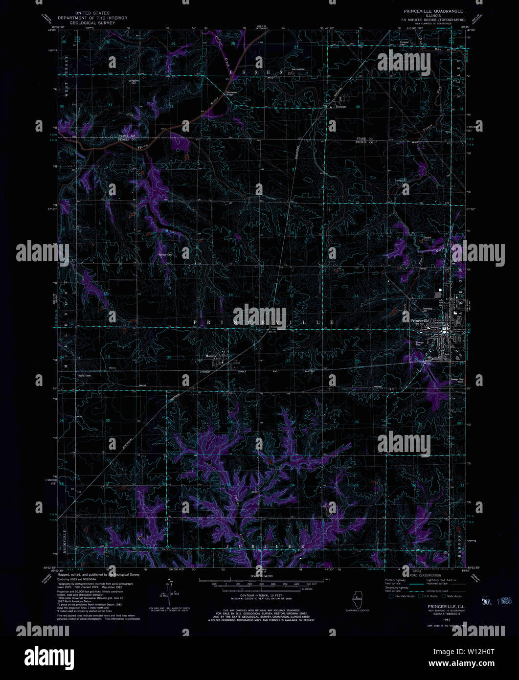 Map of princeville hi-res stock photography and images - Alamy
