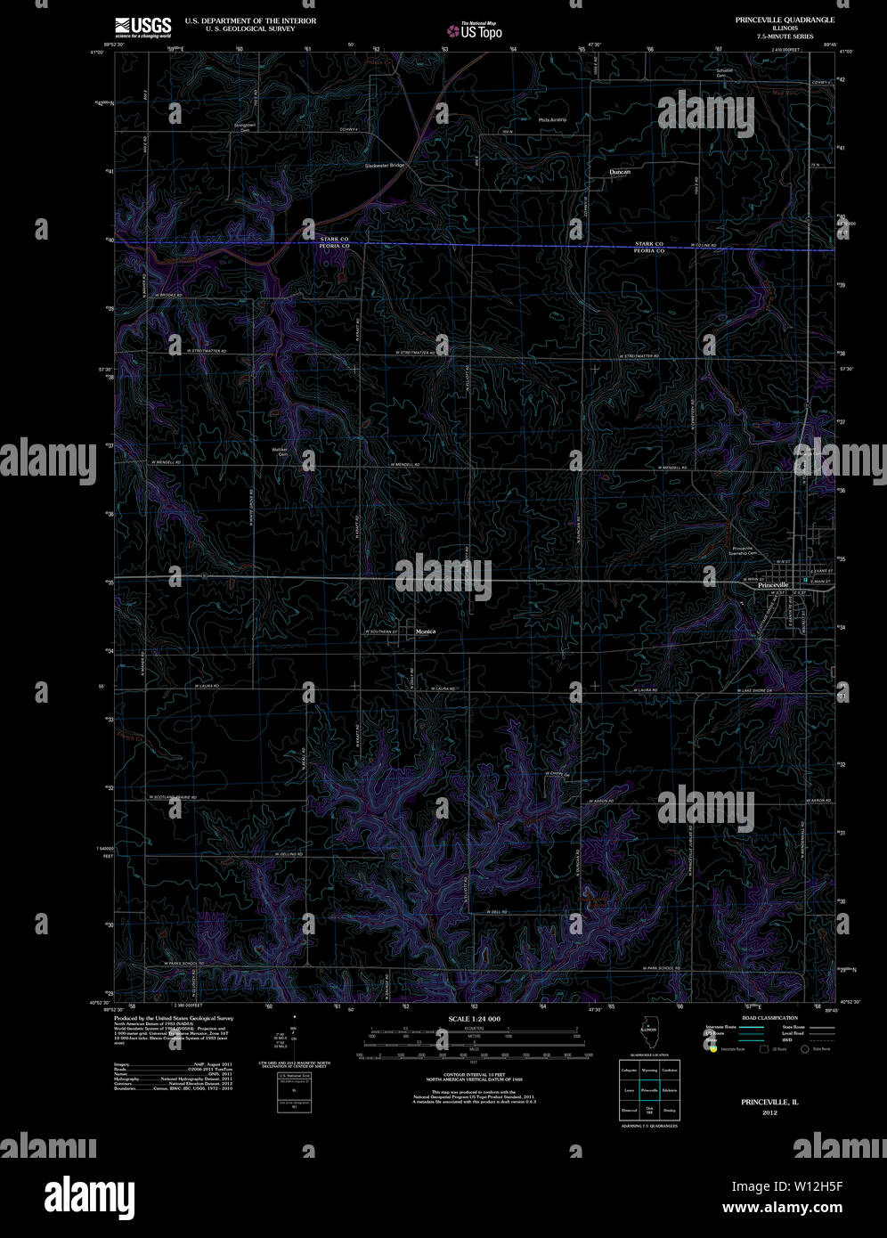 Map of princeville hi-res stock photography and images - Alamy