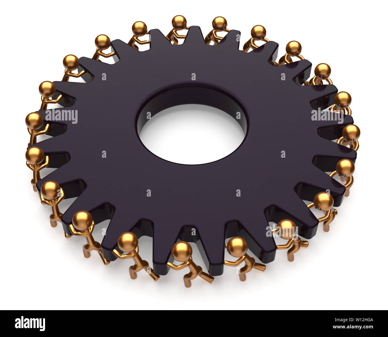 Gearwheel teamwork team work hard job business process men turning ...