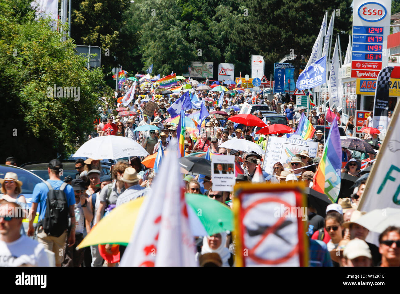 Ramstein, Germany. 29th June 2019. The protesters march through ...