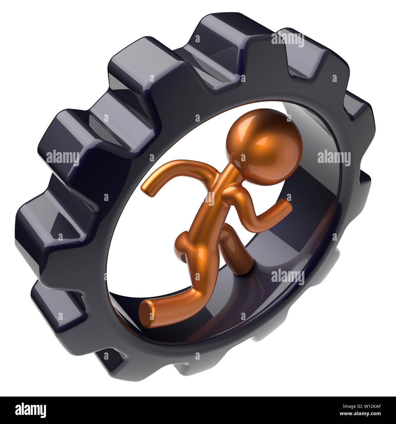 Running man character stylized golden cartoon guy businessman inside ...