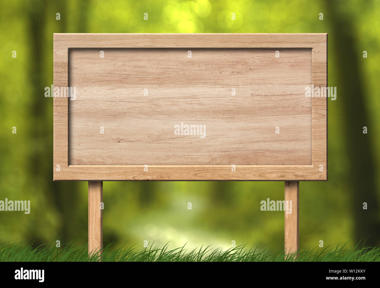 Large empty signboard with forest background Stock Photo - Alamy