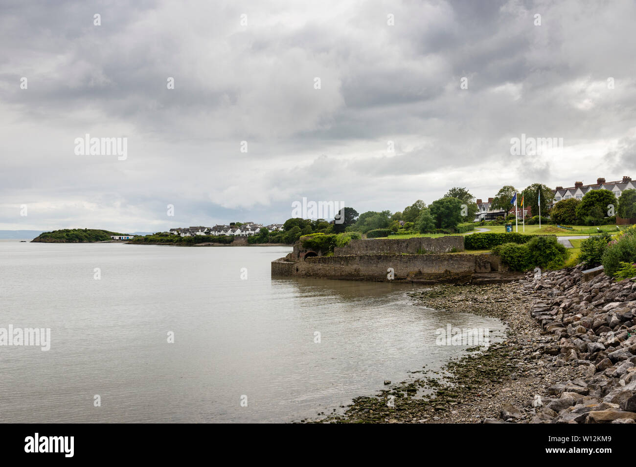 At high tide the shoreline of Barry Old Harbour leads the eye past ...