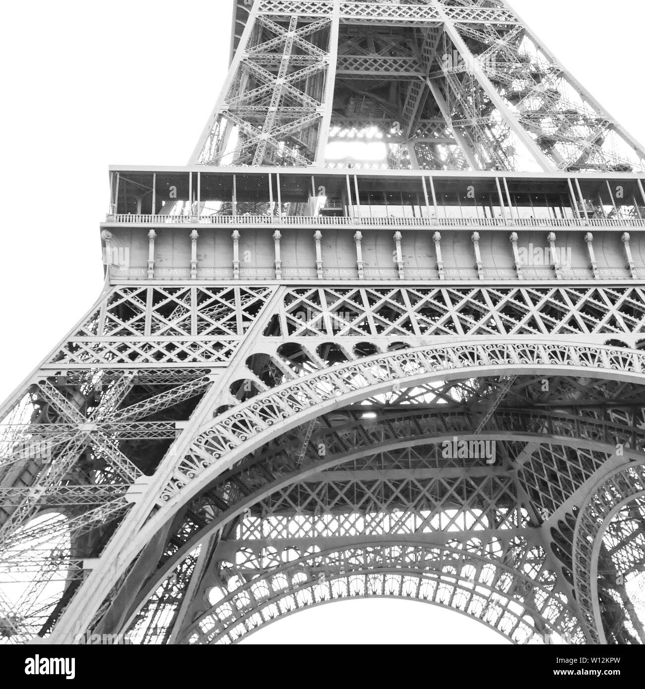 Eiffel tower tourism attraction Black and White Stock Photos & Images ...